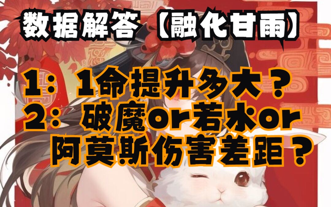 【原神】数据告诉你融化甘雨要不要抽阿莫斯?各武器提升率多大?1命...