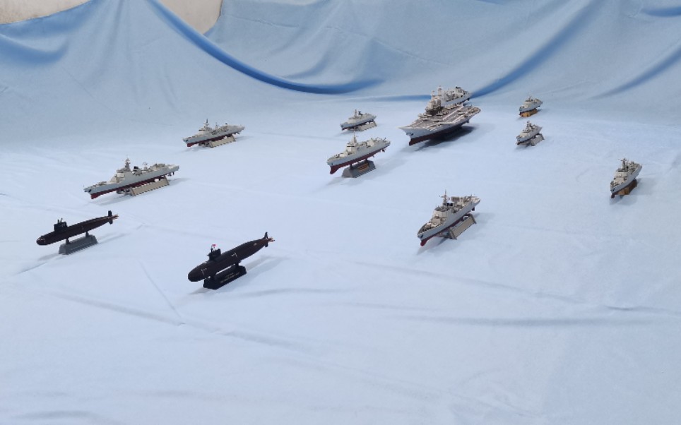 1/700 MENG荣造 中国海军 002型 山东号航母空舰模型+航母战斗群 +...