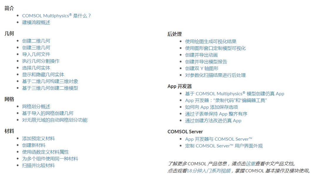 COMSOL® 【官方】入门教程视频 英语中文字幕