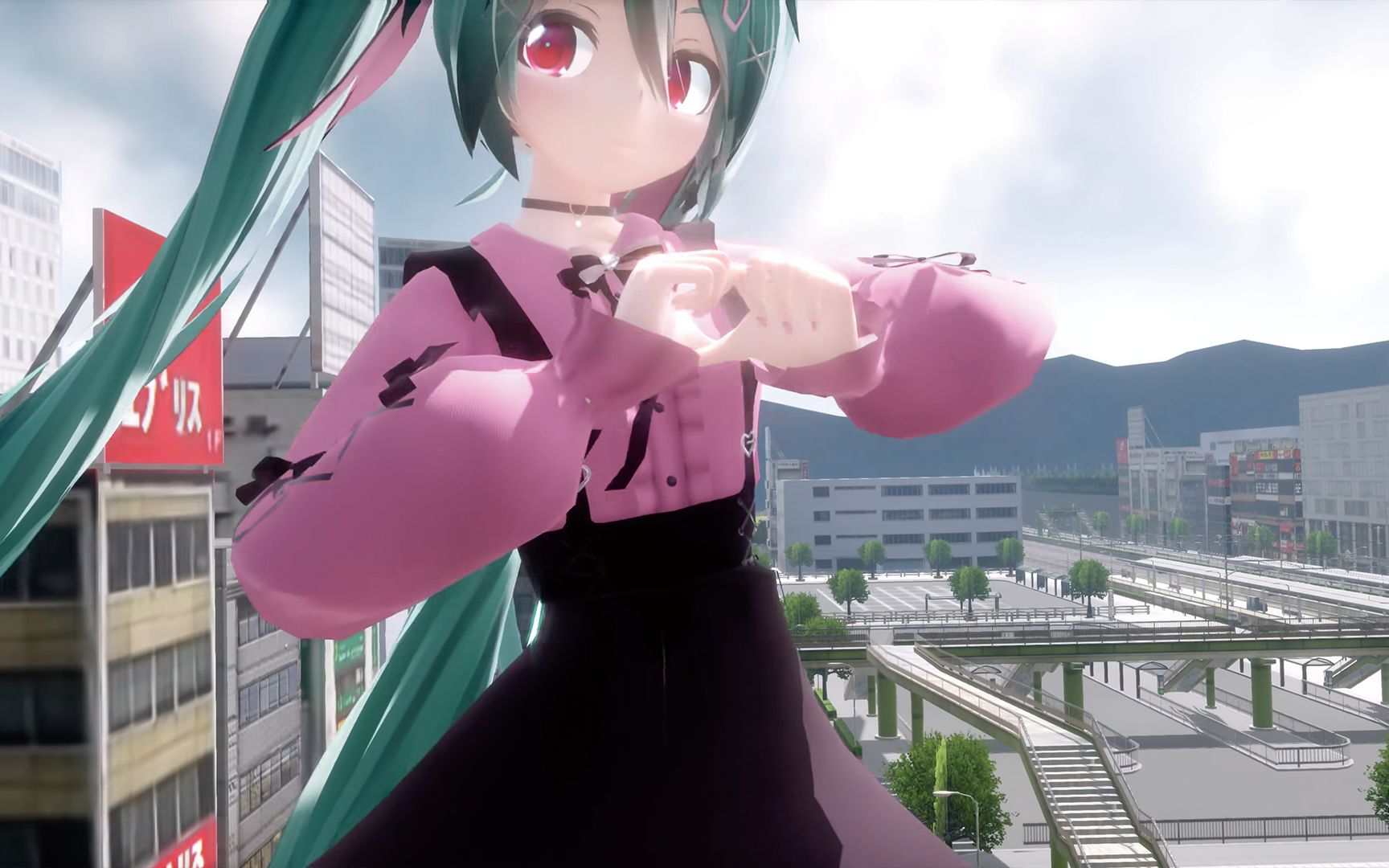 逐渐巨大化初音ミク4K巨大娘电音+舞蹈 ダーリンダンス MMD