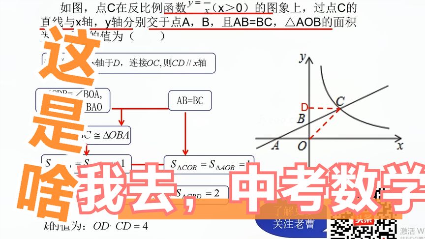 初中(中考)数学-反比例函数和面积