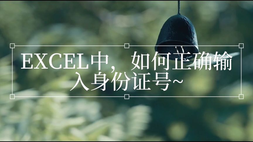 Excel中输入的身份证号尾数又变成000了?这个视频教你怎么解决～