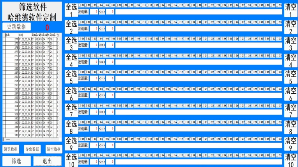 彩票数据缩水软件定制开发大乐透缩水软件定制开发双色球缩水软件...