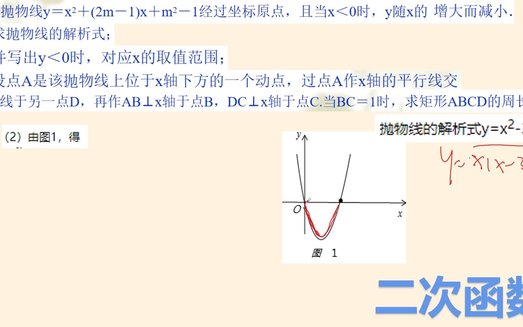 矩形和二次函数有关的动点综合问题分析
