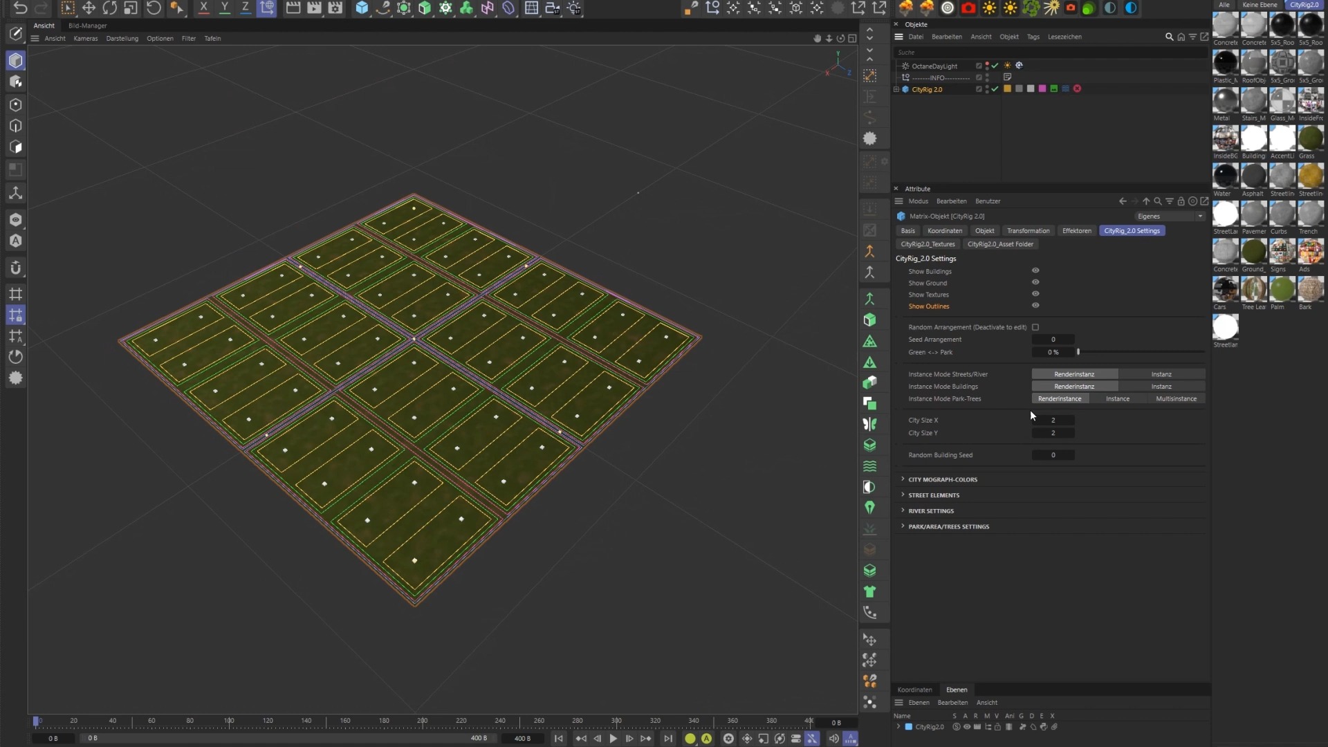 C4D城市生成器中文汉化版 City Rig 2.0演示教程