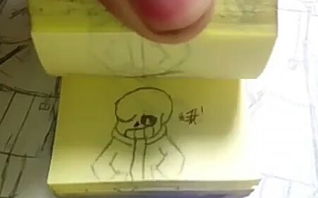 [手翻画]用手翻画还原undertale sans战!(无聊画画而已)内有两个彩蛋!