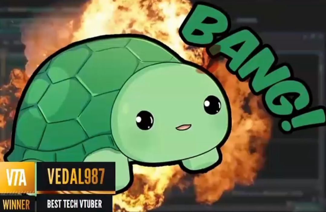 Vedal夺得T台年度科技区Vtuber大奖后蜂群MVP结算动画