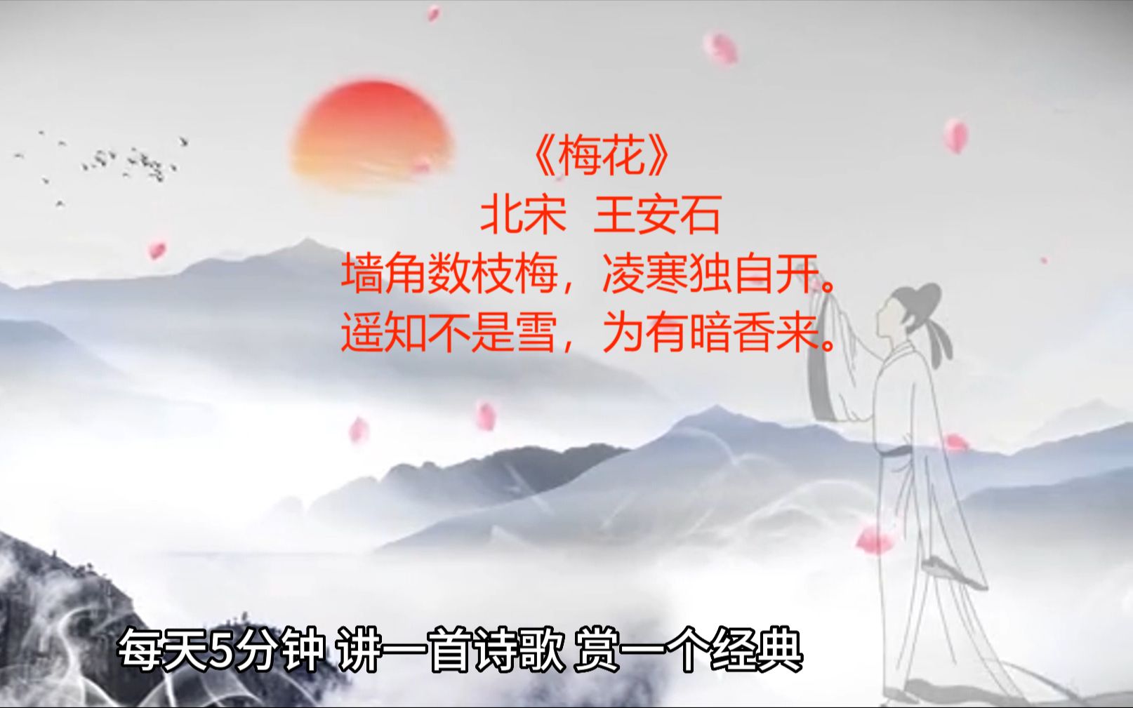 《梅花》宋-王安石@每天5分钟,讲一首诗歌,赏一个经典