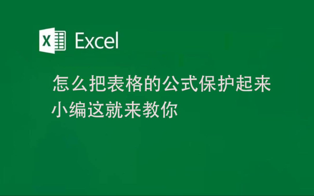 Excel表格怎么把公式保护起来,谁也动不了