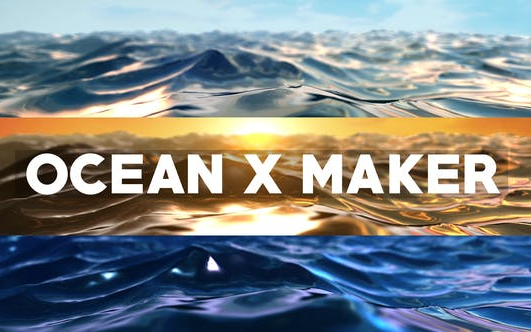 AE模板-3D海洋视频模板3D水面视频模板太阳升起海面视频模板日落...