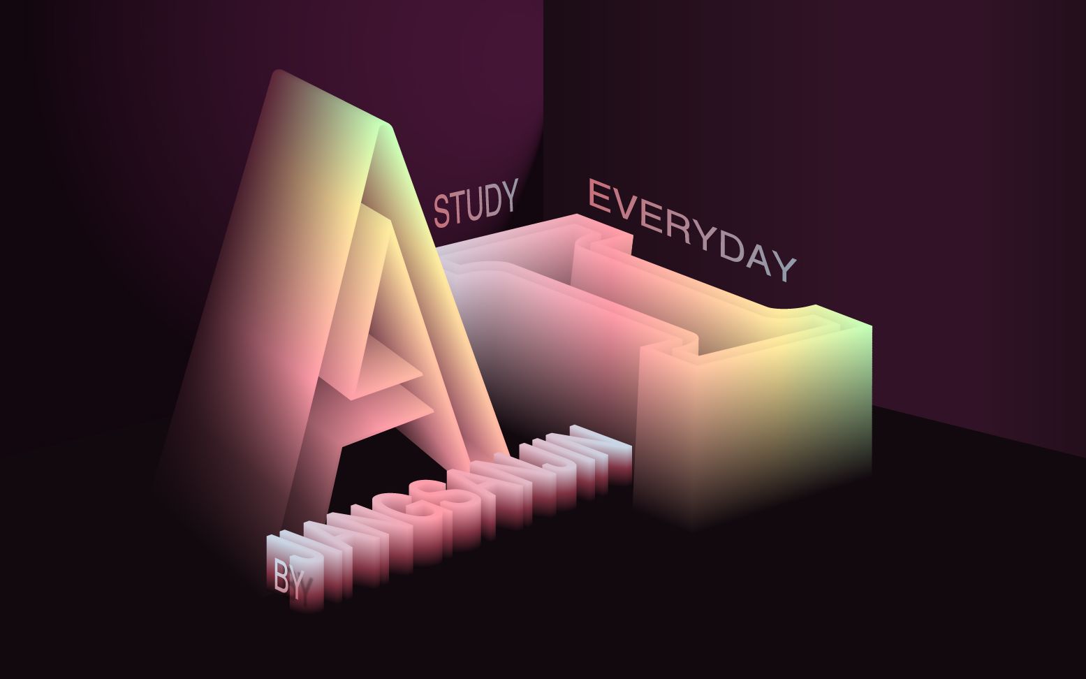 Ai混合工具制作立体渐变字教程