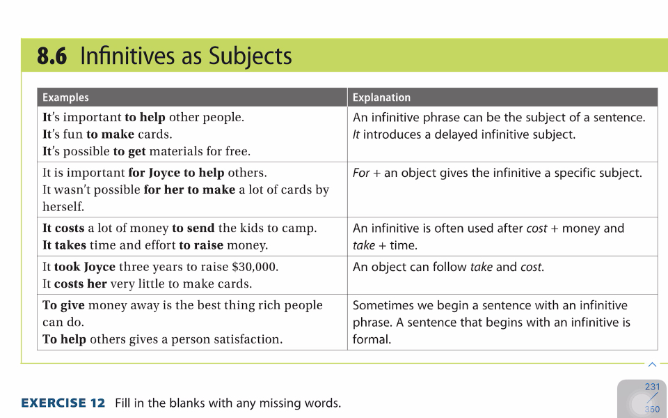 语篇语法 8.6 动词不定式做主语 其他见收藏夹 谢谢