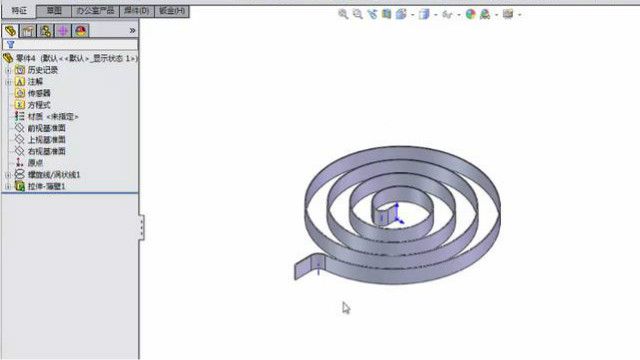用solidworks画发条弹簧,最关键的步骤是建螺旋线