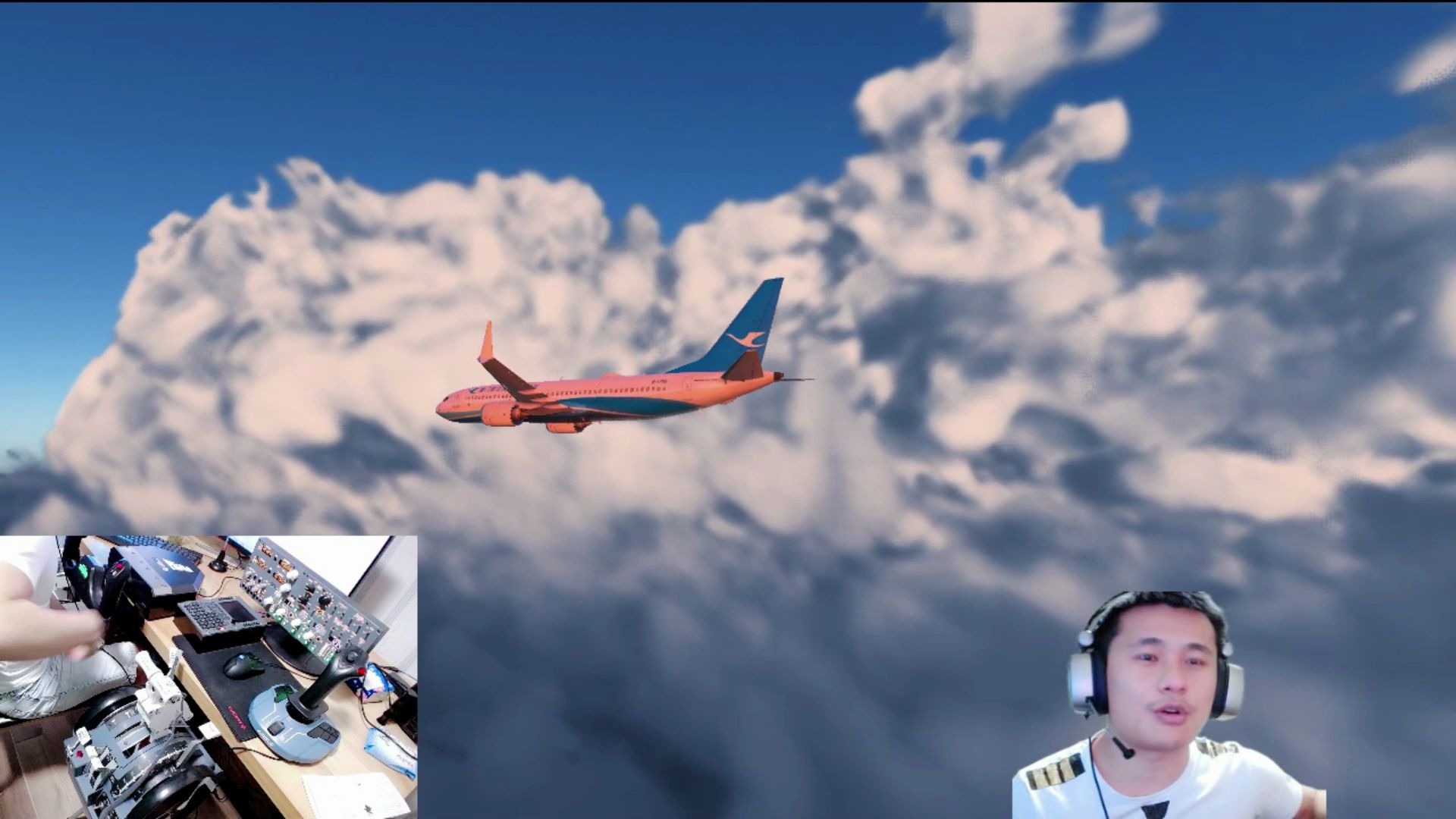 模拟飞行:驾驶夏航737MAX应粉丝要求穿越超级厚得云层,太壮观了