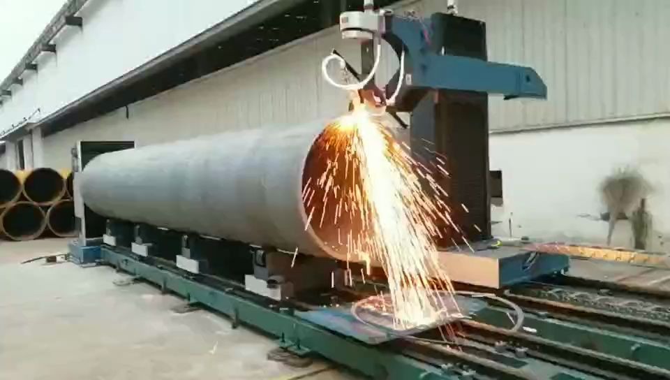 大管径圆管相贯线切割机切割演示