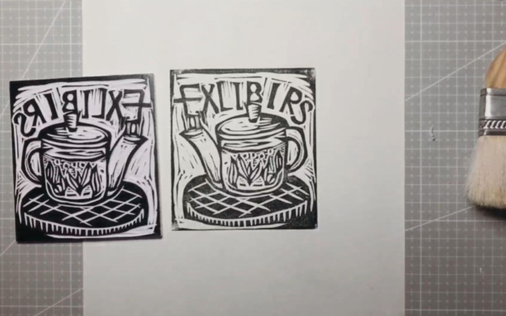 【版画】干了这杯,还有三杯茶藏书票教程