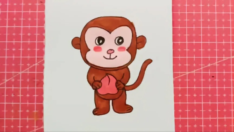 12生肖儿童简笔画小猴子的画法