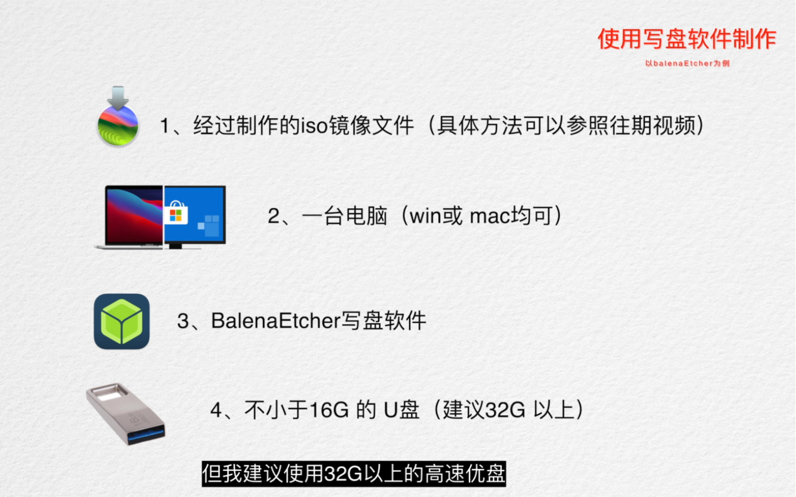 利用写盘软件balena Etcher或代码制作mac IS 14 sonoma系统安装U盘