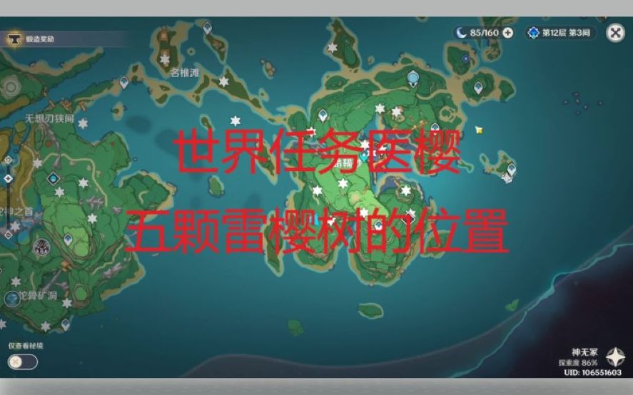 原神世界任务医樱,神无冢雷樱树位置