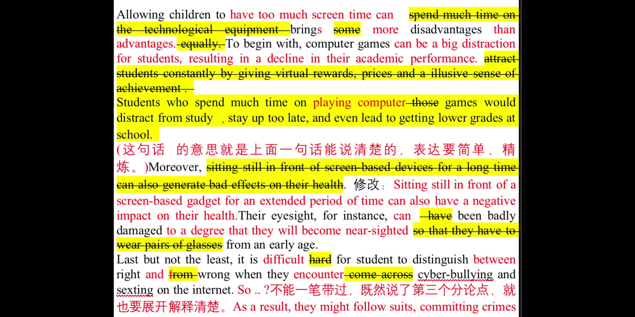 雅思7+大作文精批:家长让孩子玩电子设备的利弊到底谁大?