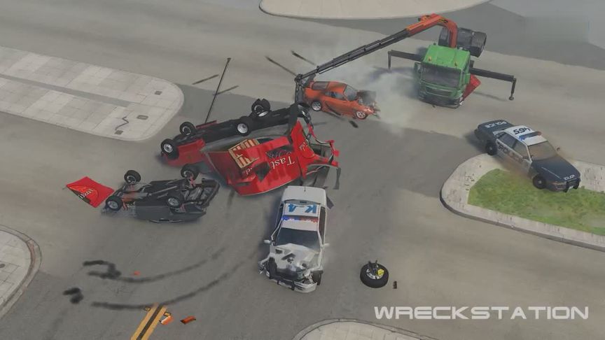 Beamng模拟卡车施工事故