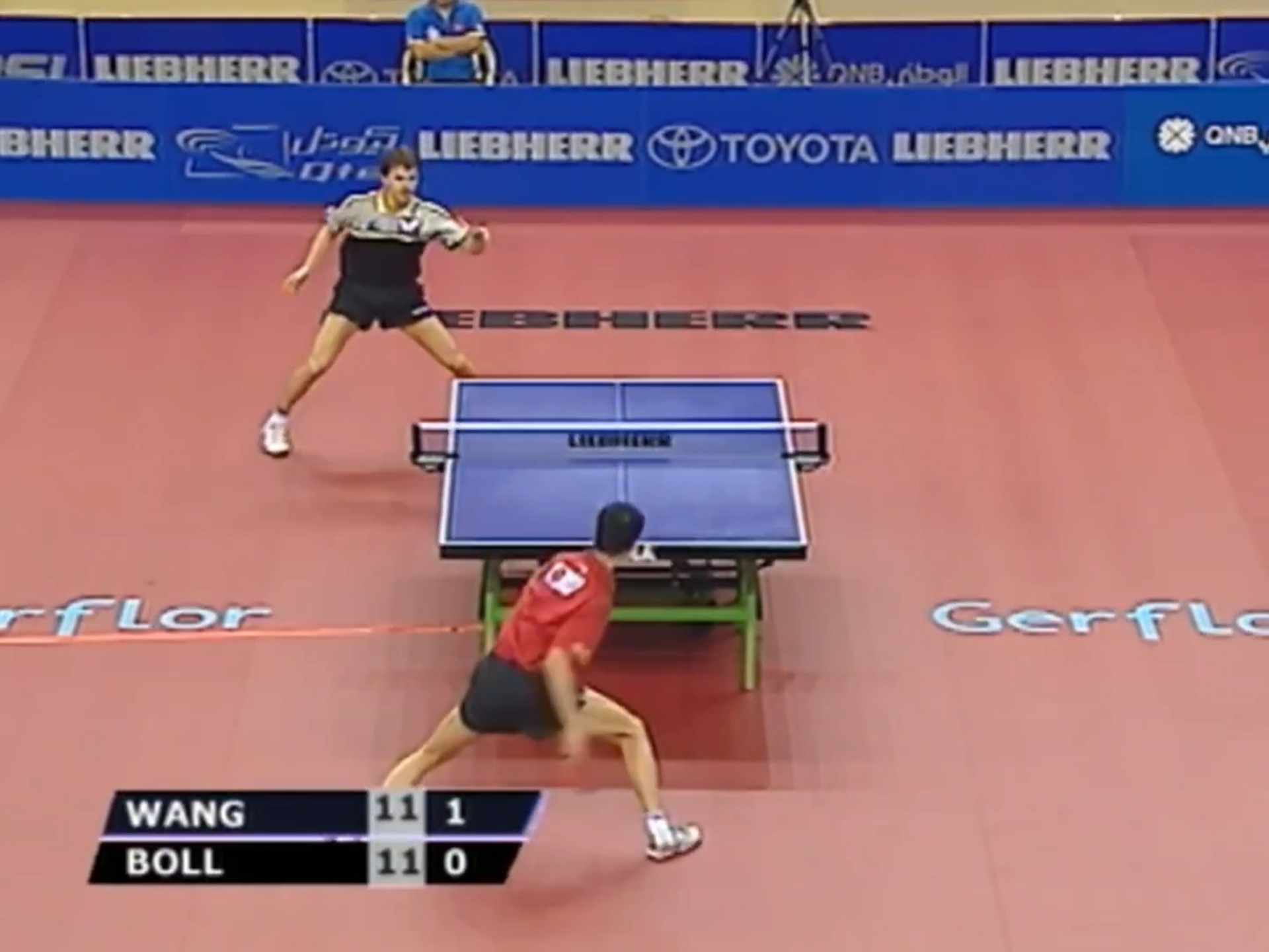 2005年卡塔尔公开赛 王励勤4:1战胜波尔