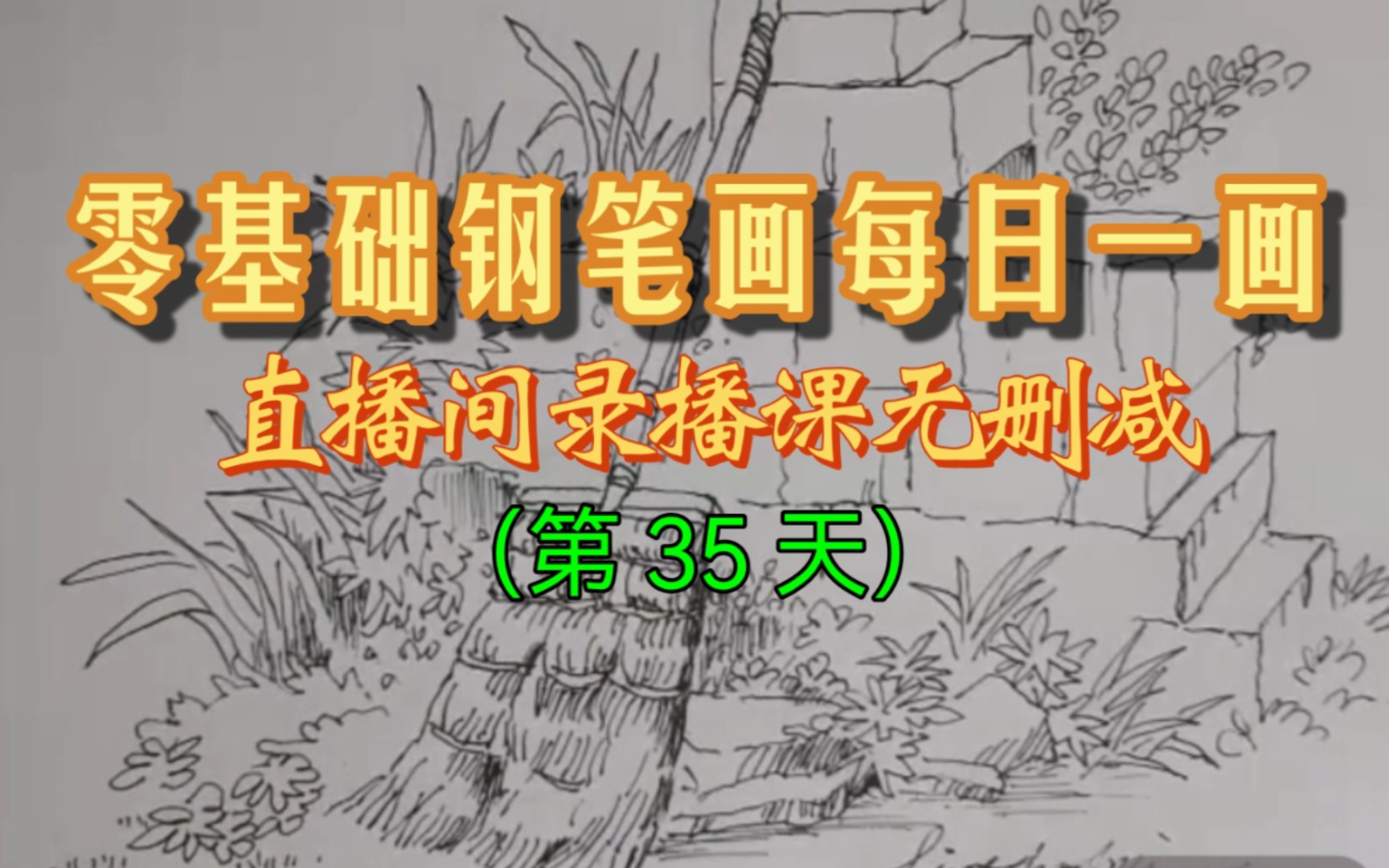 农家小院一角“零基础钢笔画每日一画第三十五天”(直播间录播课无...