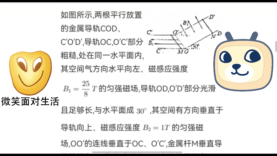 电磁感应大题,斜坡加平坡,要用积分