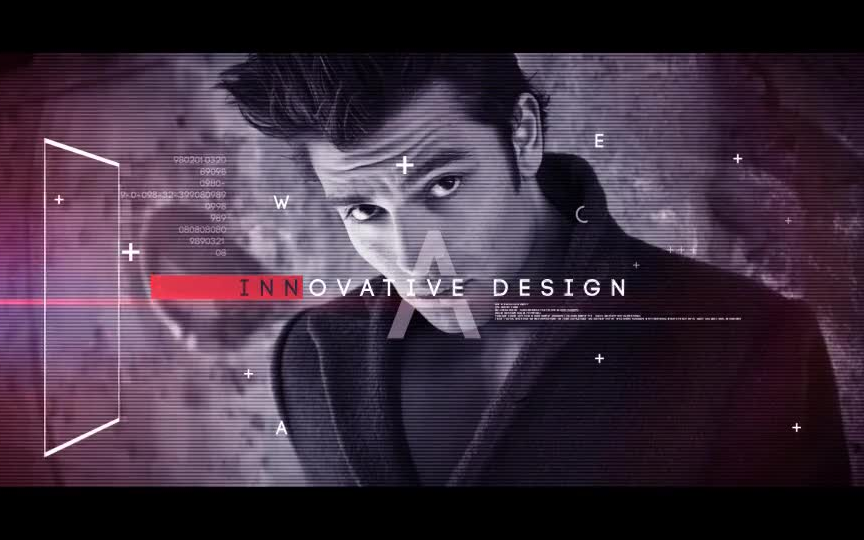 AE模板-故障幻灯片人物介绍视频