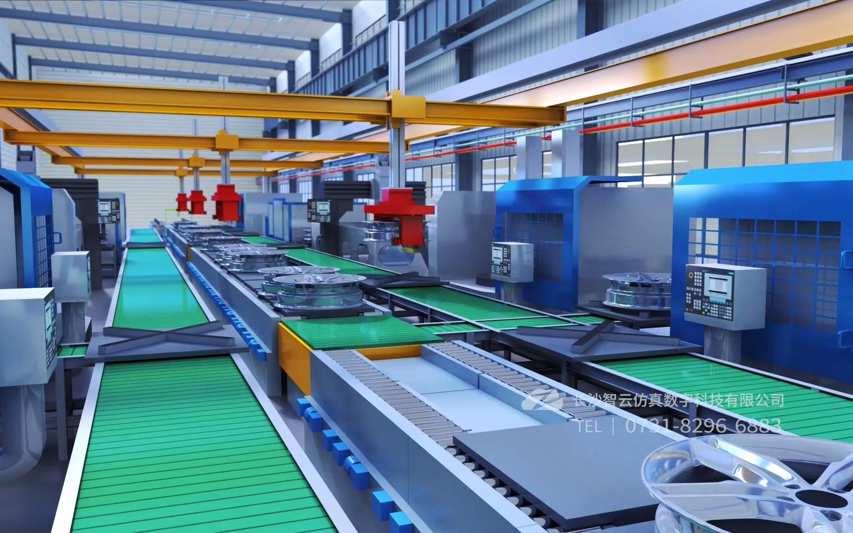 汽车车轮自动加工线三维仿真动画展示