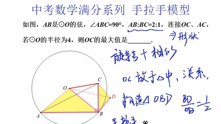 手拉手模型,构造相似三角形!中考数学满分,三分钟搞定压轴题!