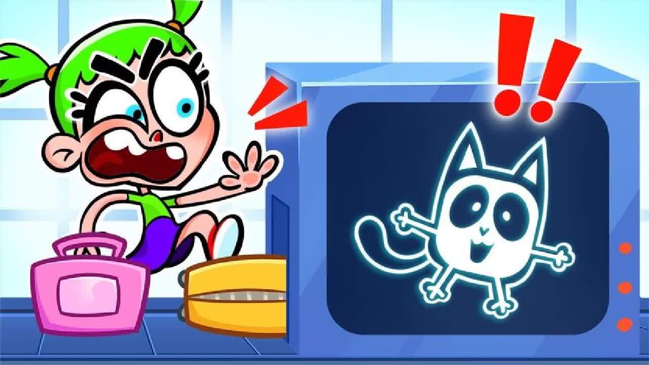 早教动画:小绿把小猫放进传送带太危险了,学习正确的安全规则!