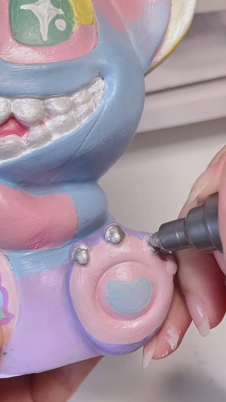 石膏娃娃初体验,画画过程真的太解压了!