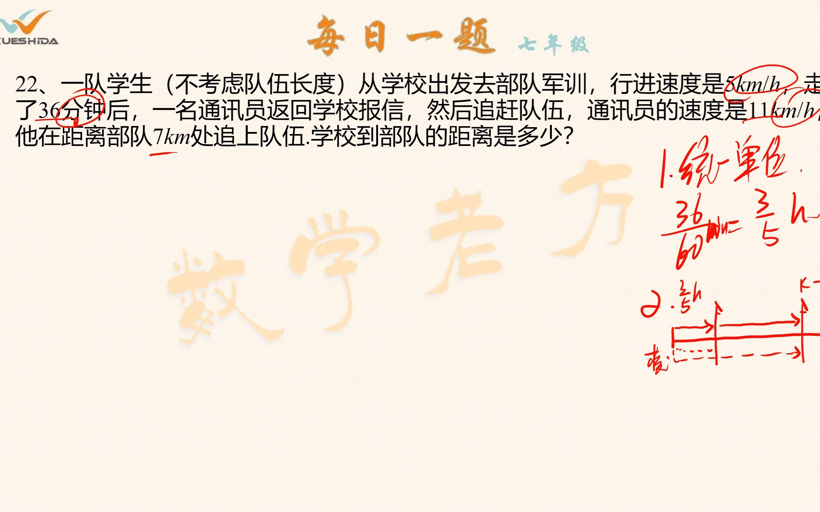 21七年级-复杂问题简单化,这个行程问题这样列方程才是正确的打开方式