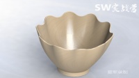 SW实战营SolidWorks建模教程,花边木碗,辅助线对模型的外形进行控制