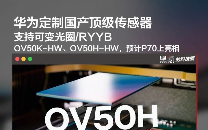 华为定制OV50K-HW、OV50H-HW图像传感器,支持可变光圈/RYYB,...
