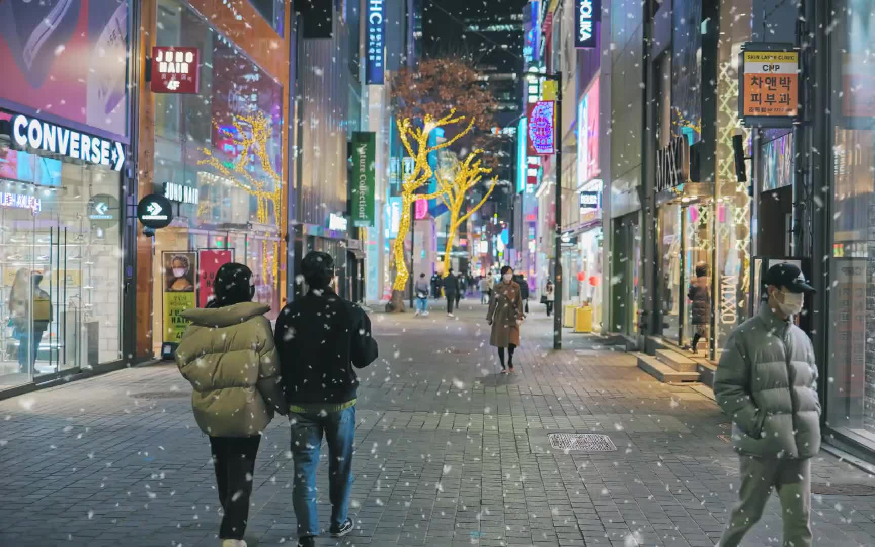 【散步VLOG】BTS 圣诞歌曲 2021-2022 音乐播放列表与首尔雪夜...