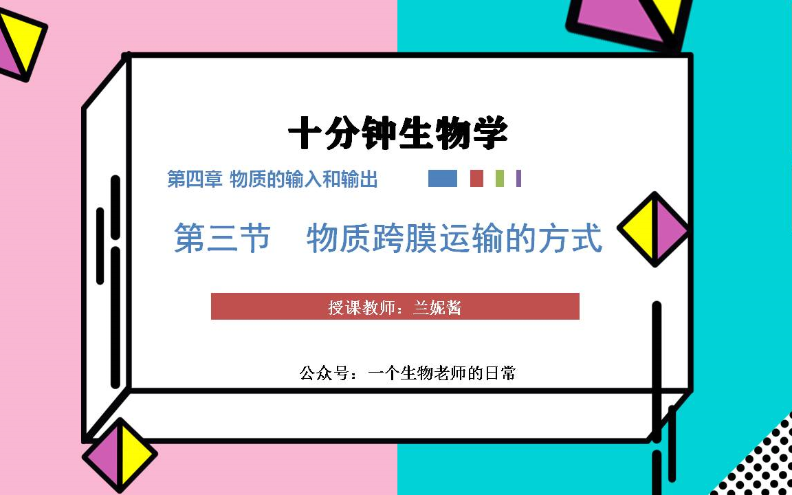 【十分钟生物学】4.3 物质跨膜运输的方式