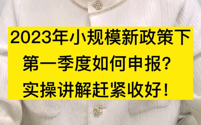 2023年小规模新政策下,第一季度如何申报?实操讲解赶紧收好!