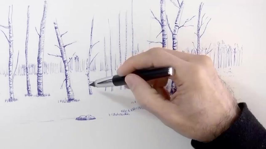牛人教你如何画树林,简直把我看呆了!这样画瞬间简单了!