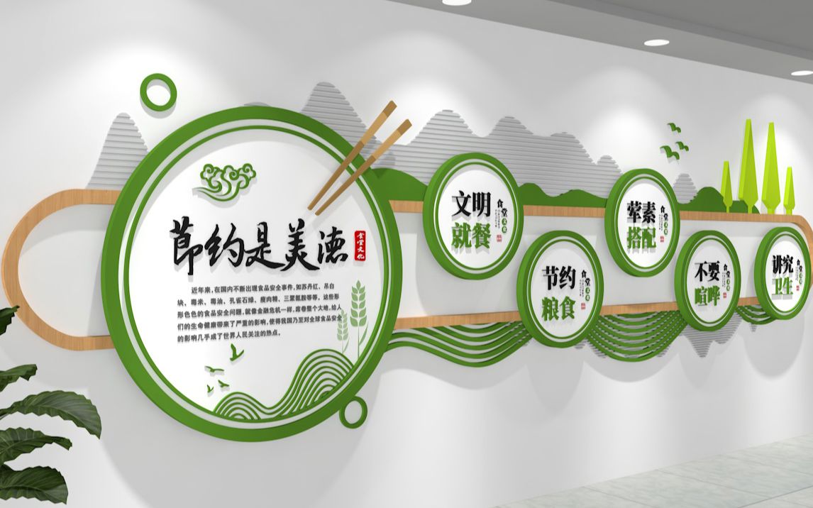 【清新学校教室食堂餐饮文化墙】校园文化,社区文化,党建文化,医疗...