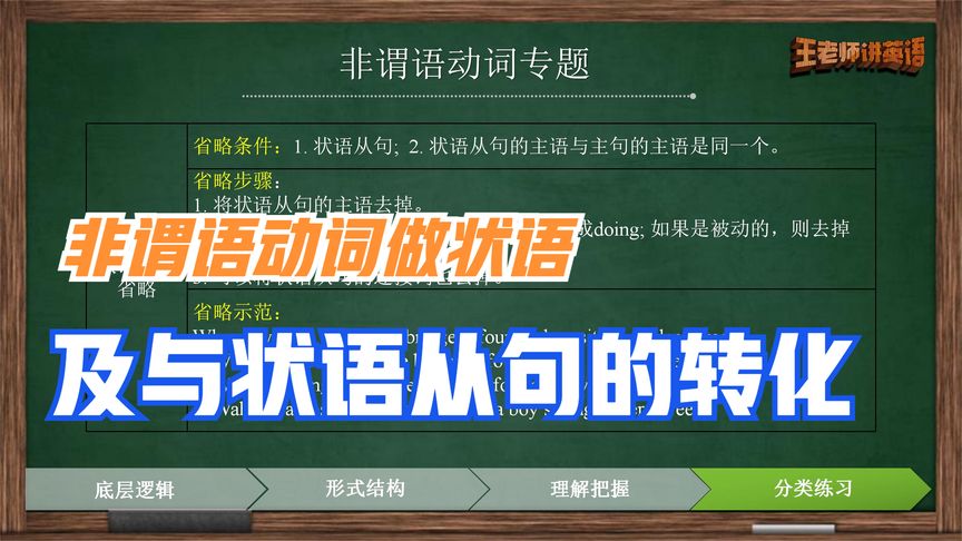 非谓语动词做状语的用法,以及与状语从句的转化