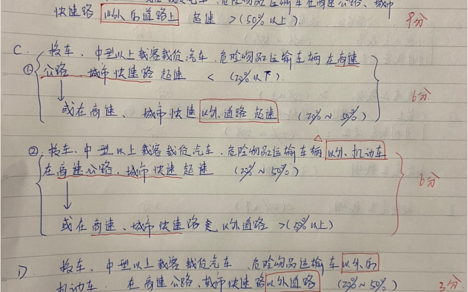 学习笔记:《道路交通安全违法行为》超载、超速扣分情况