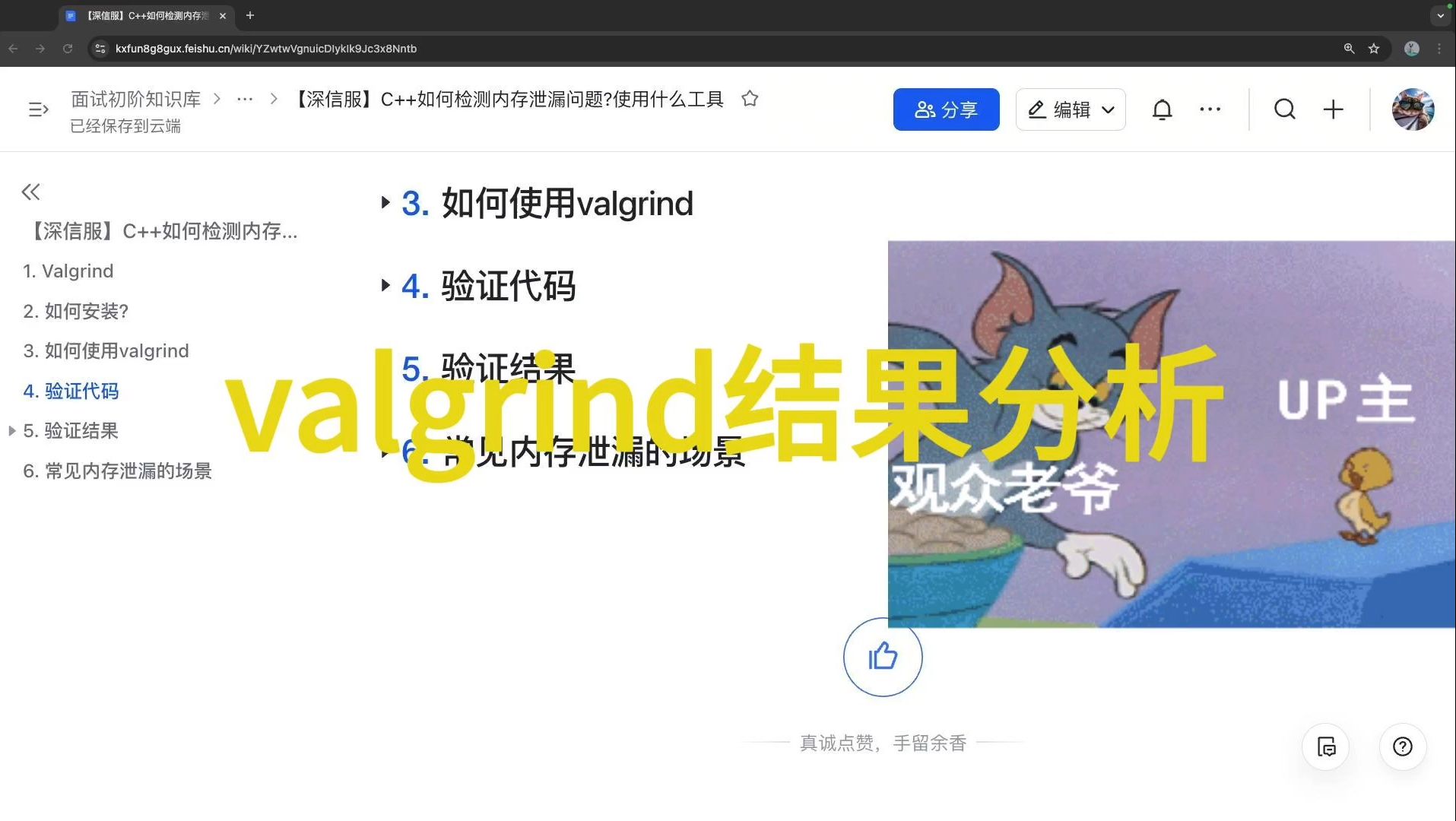 第四小节:valgrind结果分析
