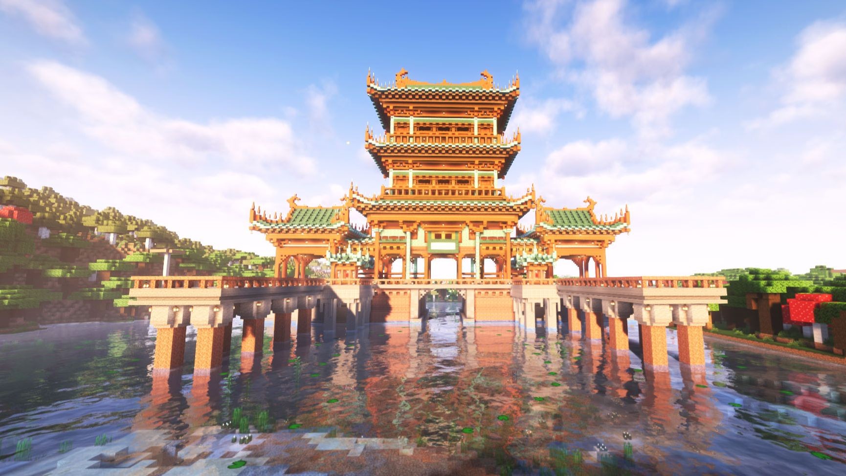 【桃子】太阳殿!MC我的世界古风建筑教程