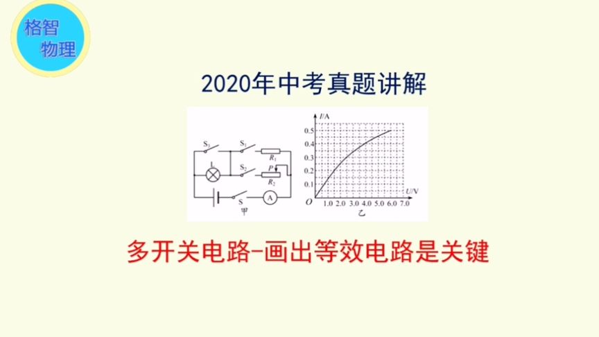 2020苏州中考题,多开关电路的计算,画出等效电路是关键