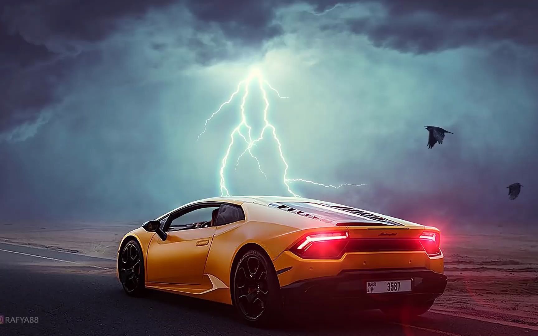 PS合成教程汽车闪电的特效