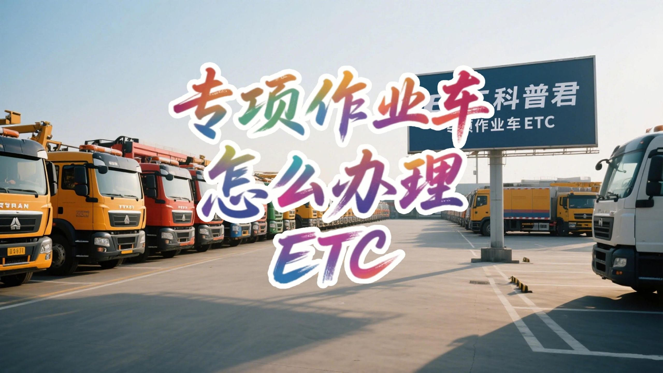 ETC科普君:专项作业车ETC怎么办理?公司户免营业执照