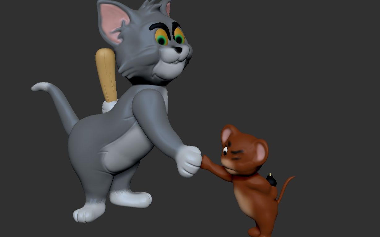 zbrush建模教程,童年经典汤姆和杰瑞模型制作