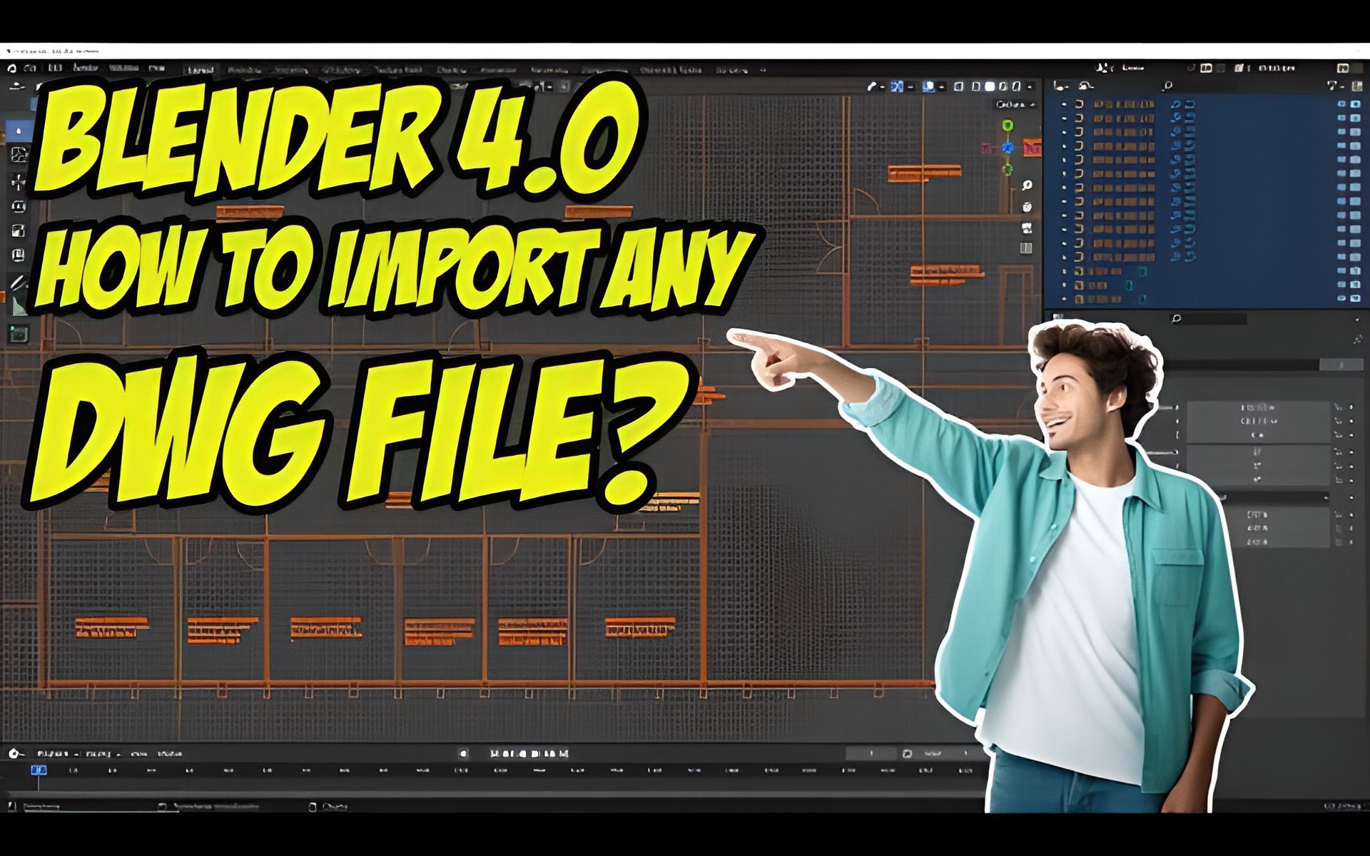 【中字】Blender 建模教程:如何导入任何 DWG?
